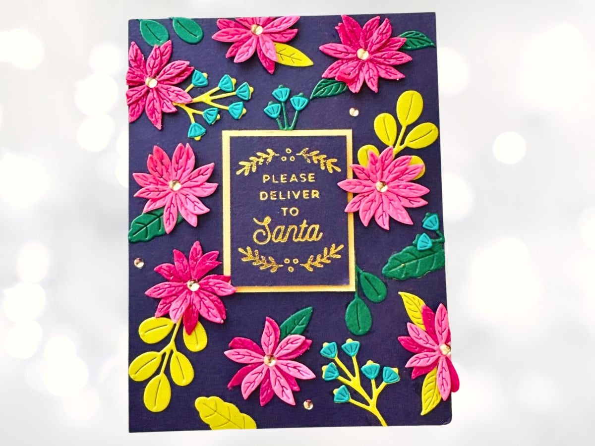 Jewel Tone Flowers Christmas Card – Cardstock Warehouse