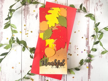 Falling Autumn Leaves Greeting Card – Cardstock Warehouse